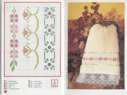 Cenefas en punto cruz para toallas - Imagui