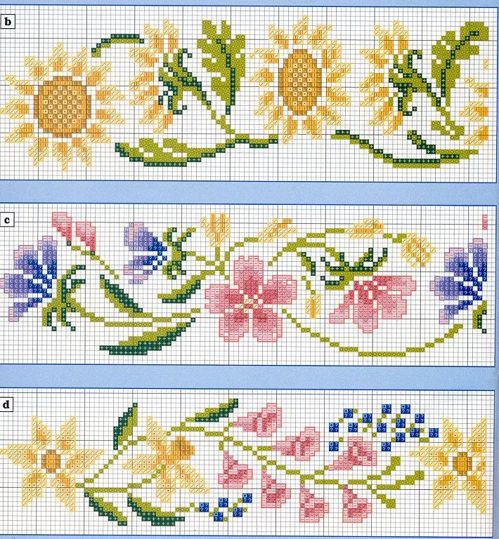 Patrones De Punto De Cruz De Cenefas Con Flores 28 Fotos E Imágenes