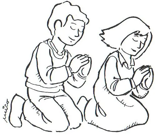 Niñosrezando para colorear - Imagui