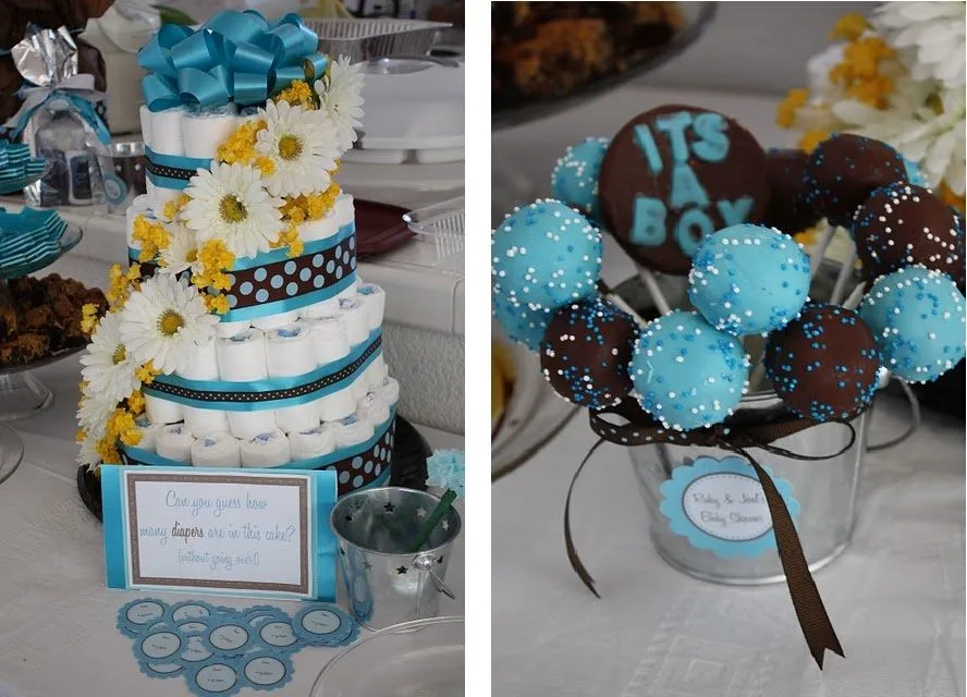 Baby shower azul y cafe - Imagui