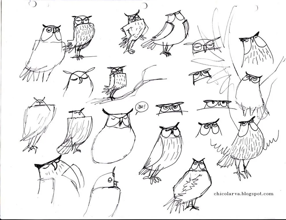 Buhos bocetos - Imagui