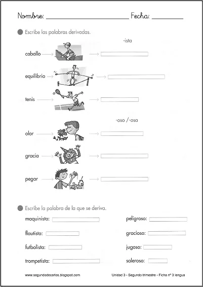 Fichas de lengua 2o primaria - Imagui