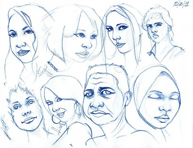 Bocetos caras - Imagui