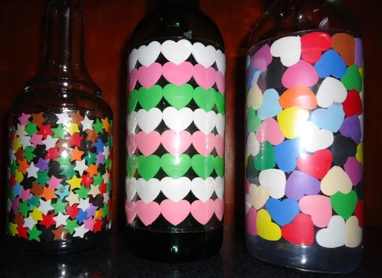 Botellas decoradas con dulces de amor - Imagui