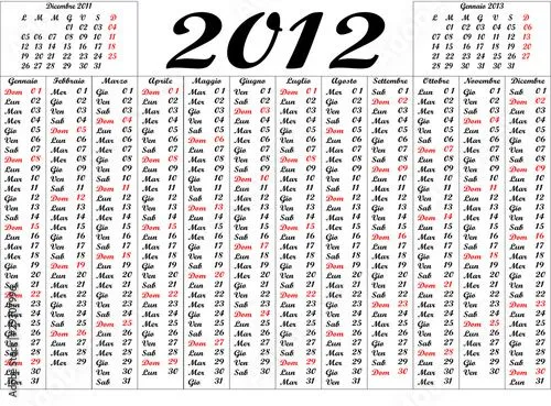 Calendario completo de 2012 - Imagui