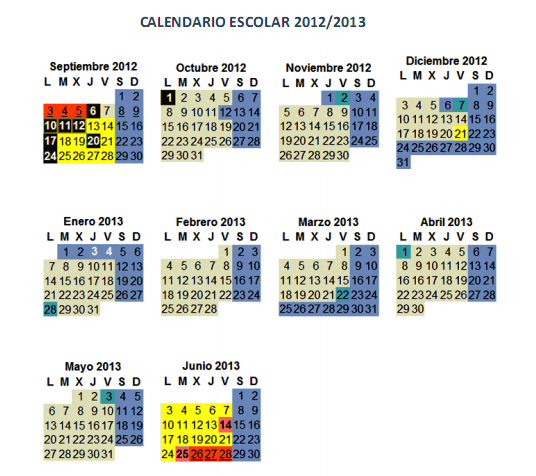 Calendario escolar 2012 2013 - Imagui