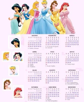 Almanaque 2012 de princesas Disney - Imagui