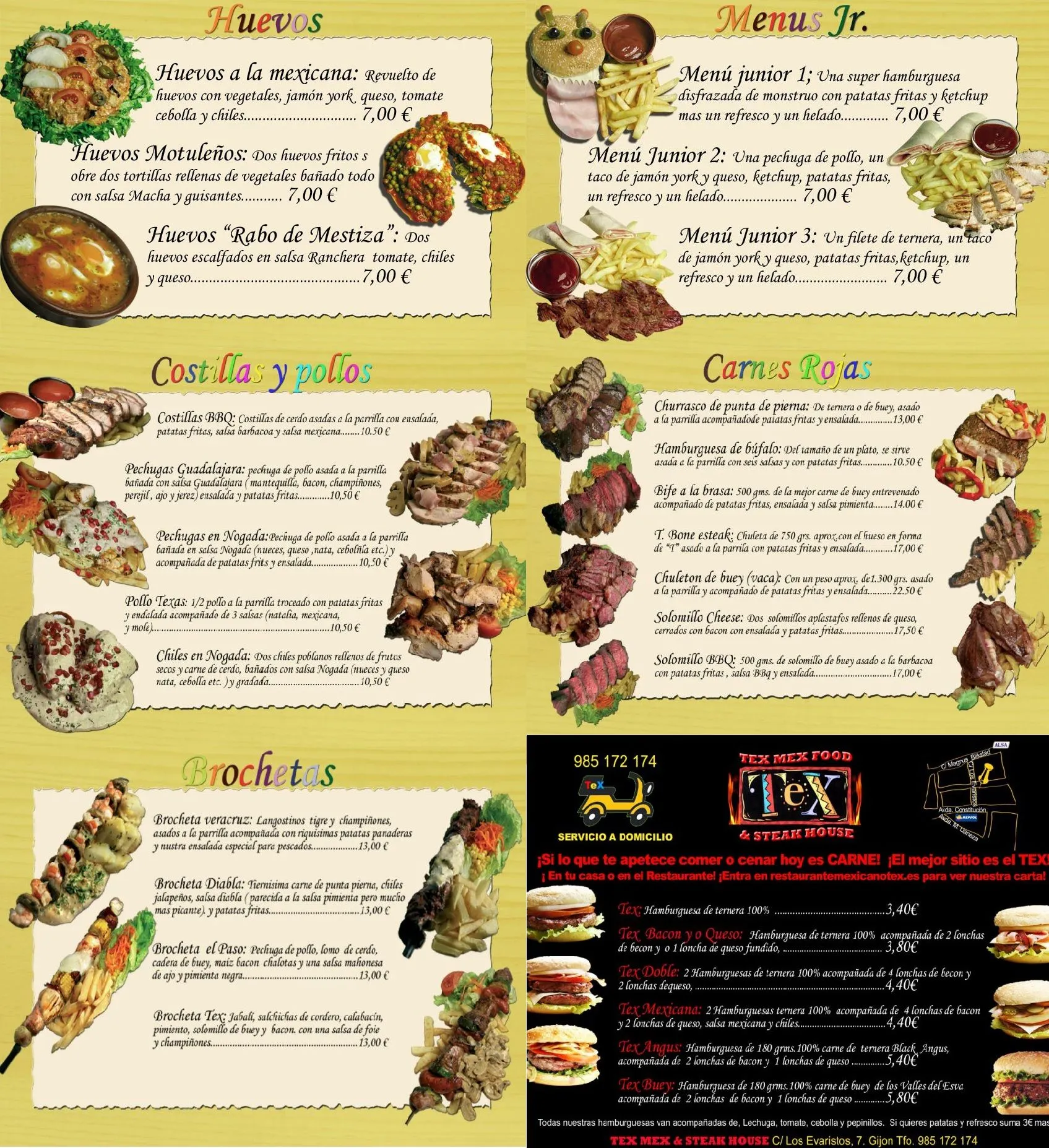 Menú en español restaurante méxicano - Imagui