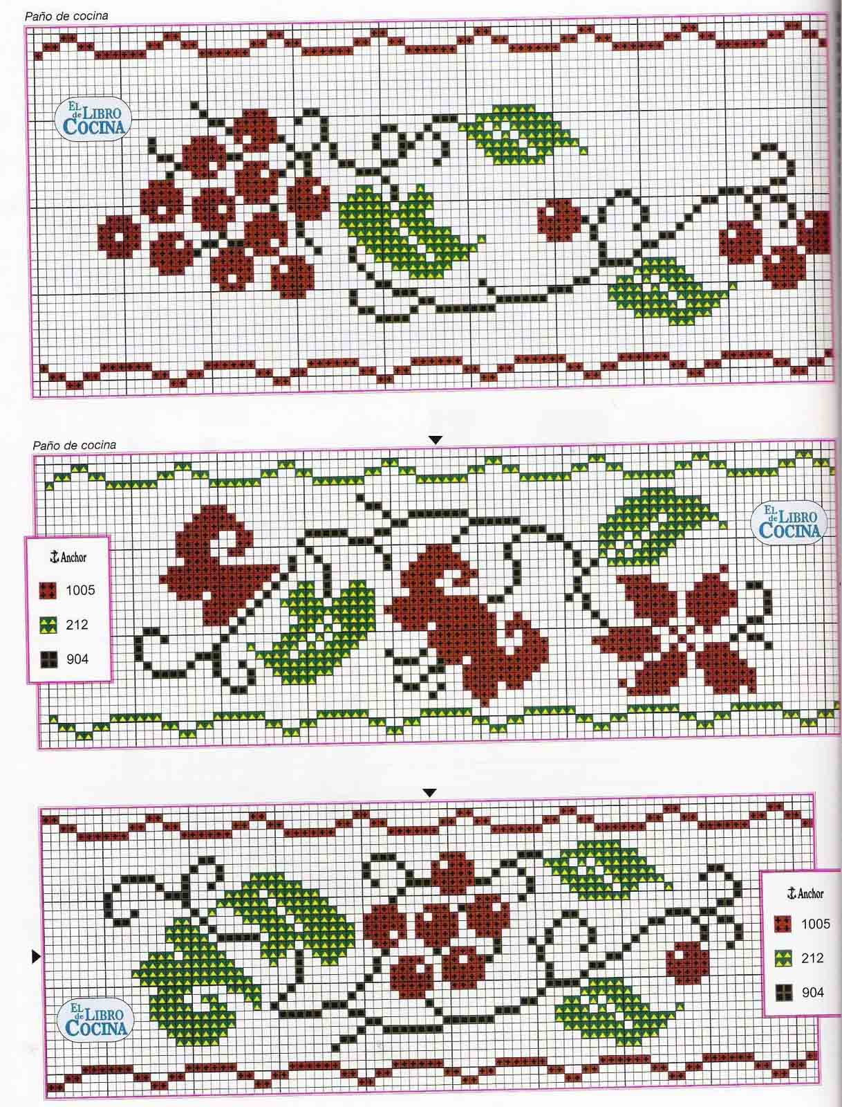 Cenefas para toallas en punto cruz - Imagui