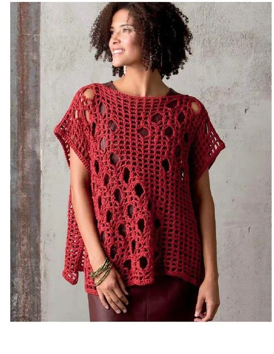 Chaleco rectangular a crochet - Imagui