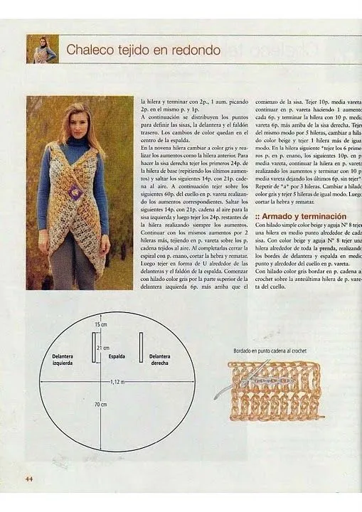 Chaleco semicircular crochet - Imagui