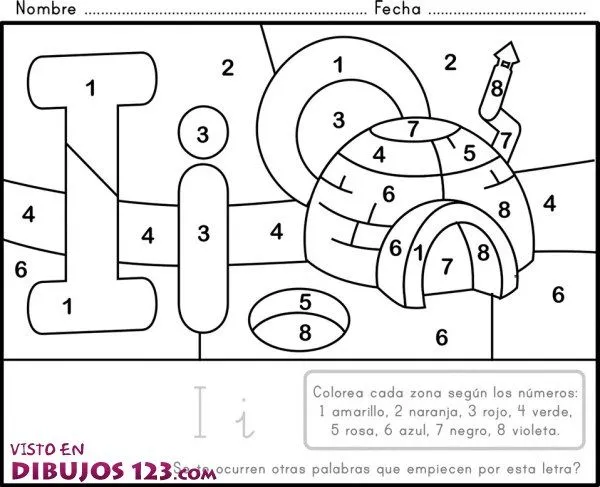 Fichas para colorear según se indica - 3 fotos e imágenes gratis - Imagui