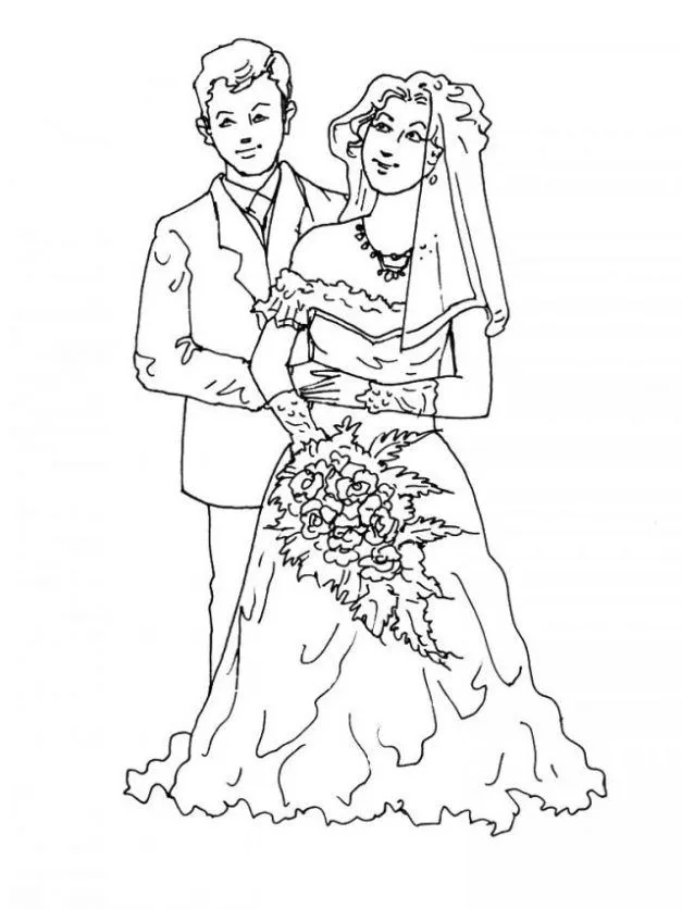 Boda para colorear - Imagui