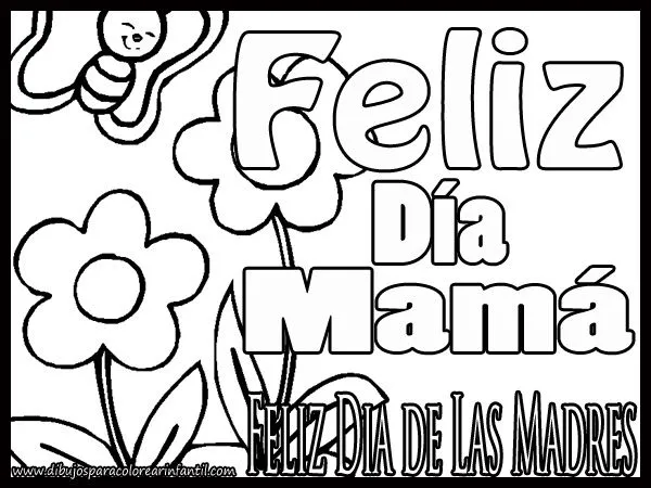Feliz dia mama para colorear - Imagui
