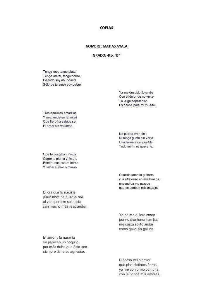 Coplas de amor - Imagui