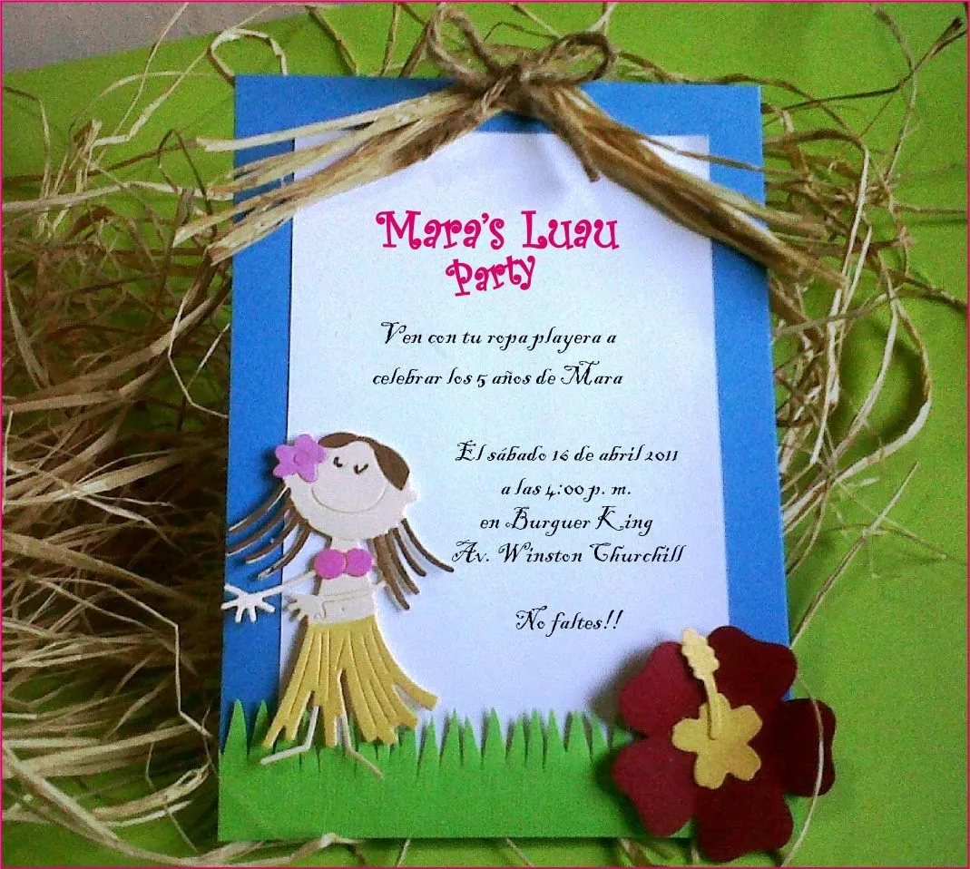 Invitaciónes fiesta hawaiana - Imagui