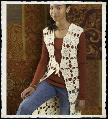 Chalecos largos a crochet - Imagui