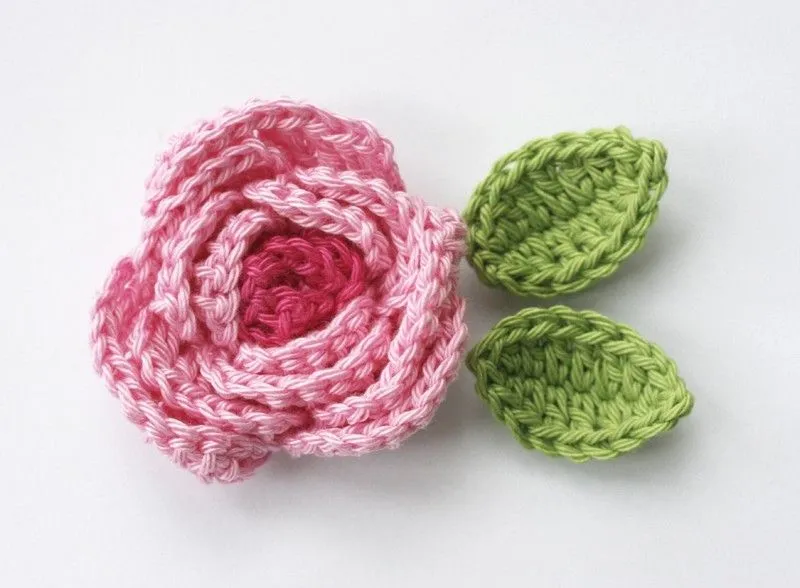 Pink Rose a crochet - Imagui