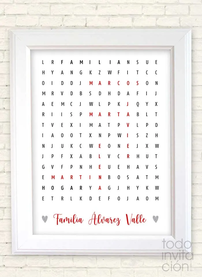 Sopa de letras para bodas - Imagui