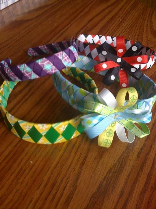Diademas tejidas con liston - Imagui