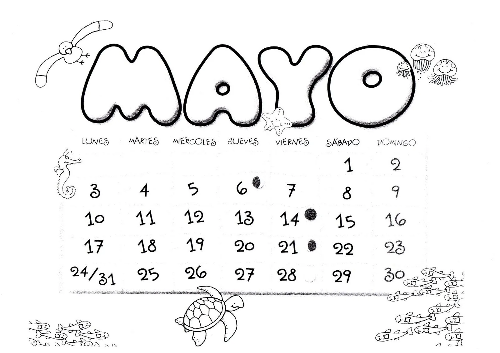 Calendario por mes para imprimir - Imagui