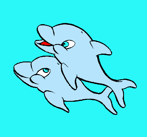 Dibujo de delfines pintados - Imagui