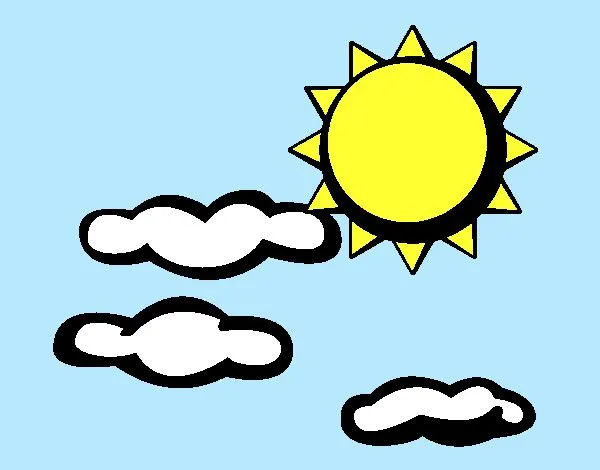 Nubes y sol dibujo - Imagui