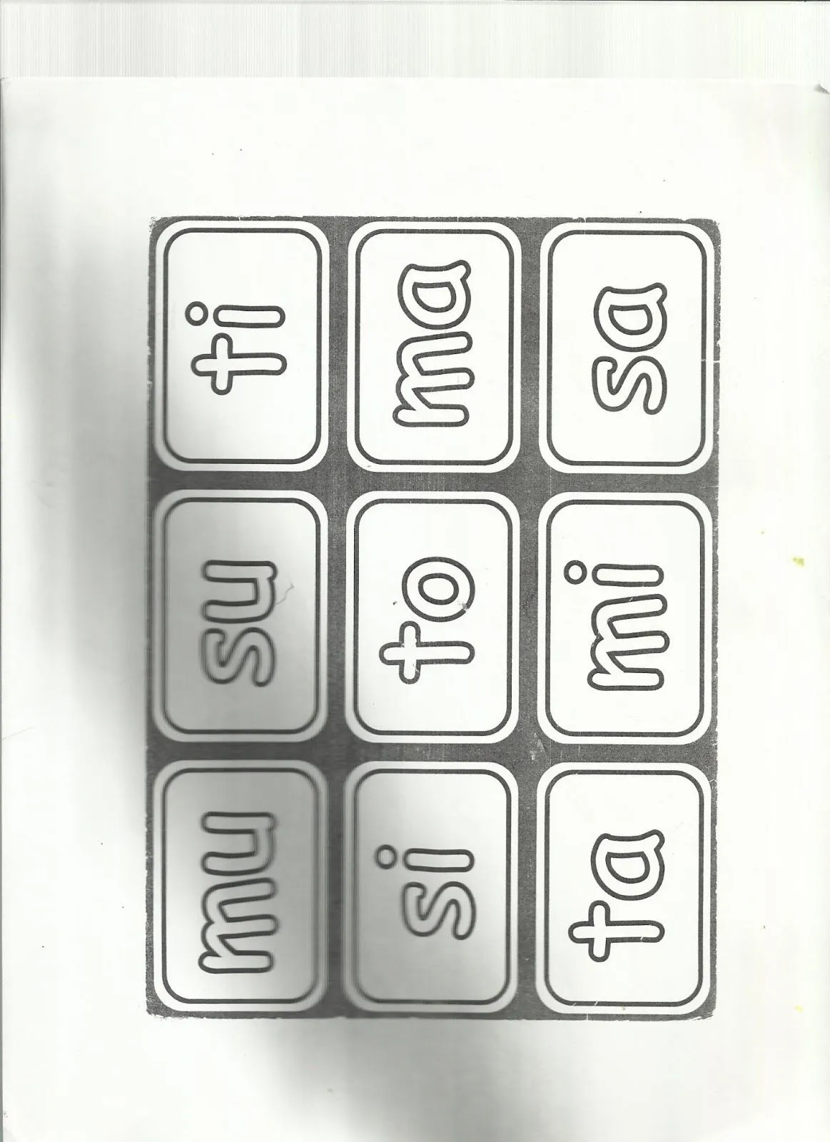 Lotería de sílabas - Imagui