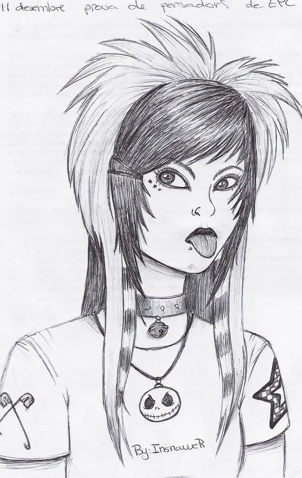 Emo Girl En Dibujo En Patineta Imagui
