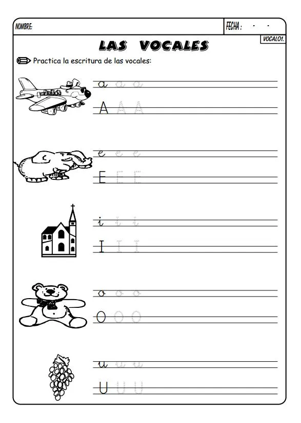 Vocales lectoescritura - Imagui