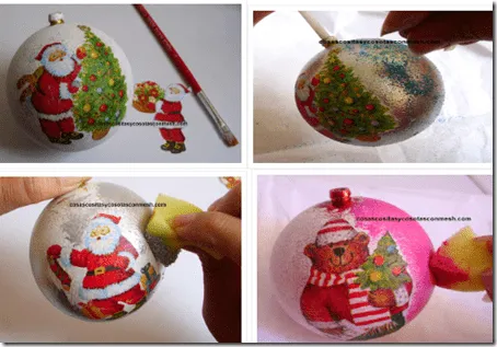 Manualidades esferas navideñas - Imagui