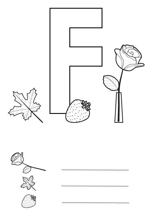 Letra F para colorear con dibujos - Imagui