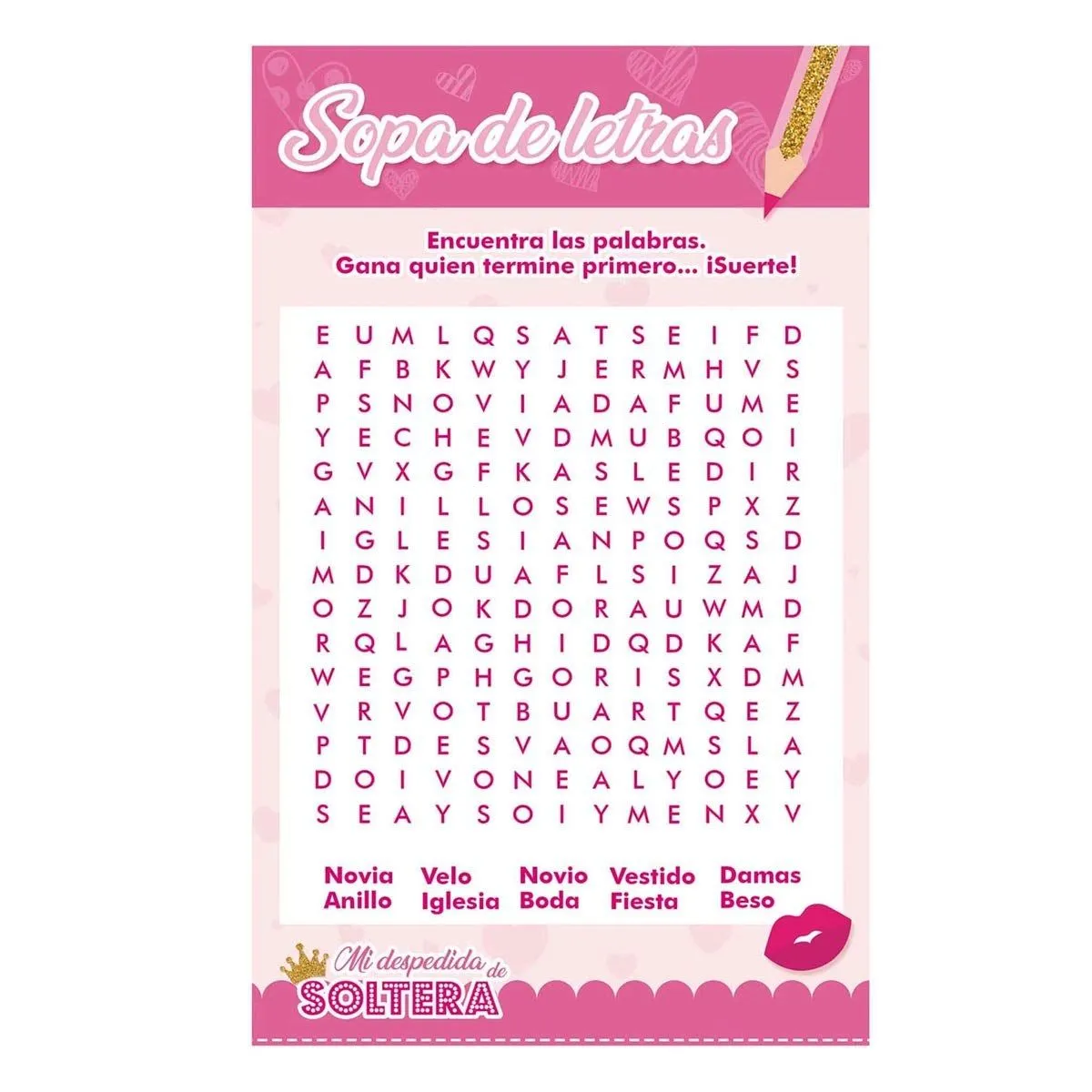 Sopa de letras para bodas - Imagui