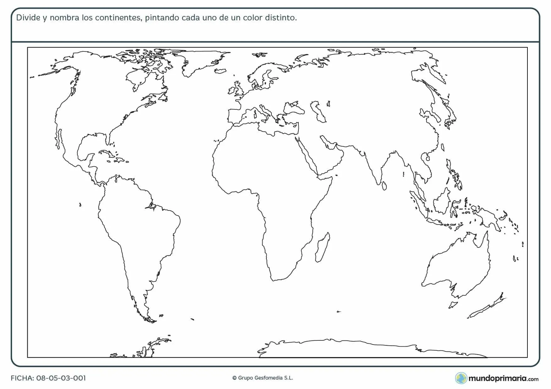 Continentes del mundo para colorear - Imagui