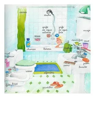 Cuarto de baño para colorear - Imagui