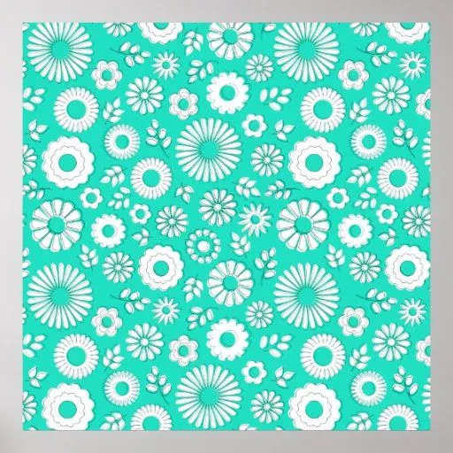 Vectores de flores turquesa - Imagui