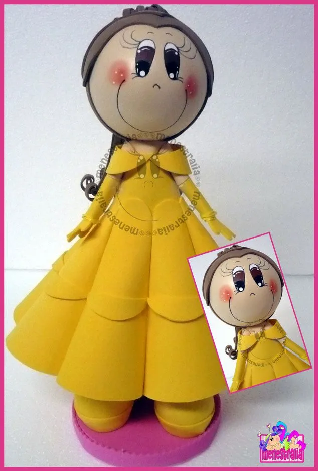 Moldes fofucha princesa bella - Imagui