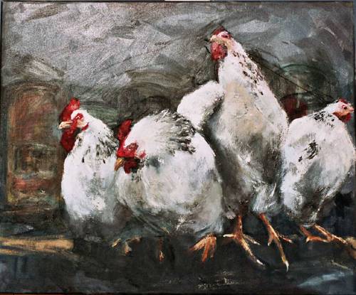 Pinturas de gallinas - Imagui