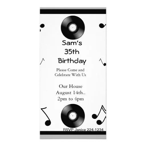 Invitaciones De Cumpleaños Con Notas Musicales Para Imprimir