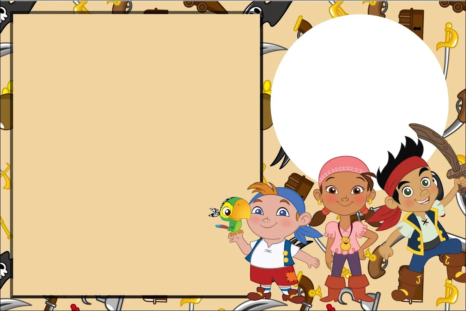 Tarjetas de invitación de jake y los piratas para imprimir - Imagui