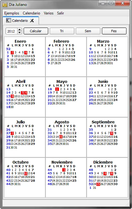 Imagen del calendario juliano - Imagui
