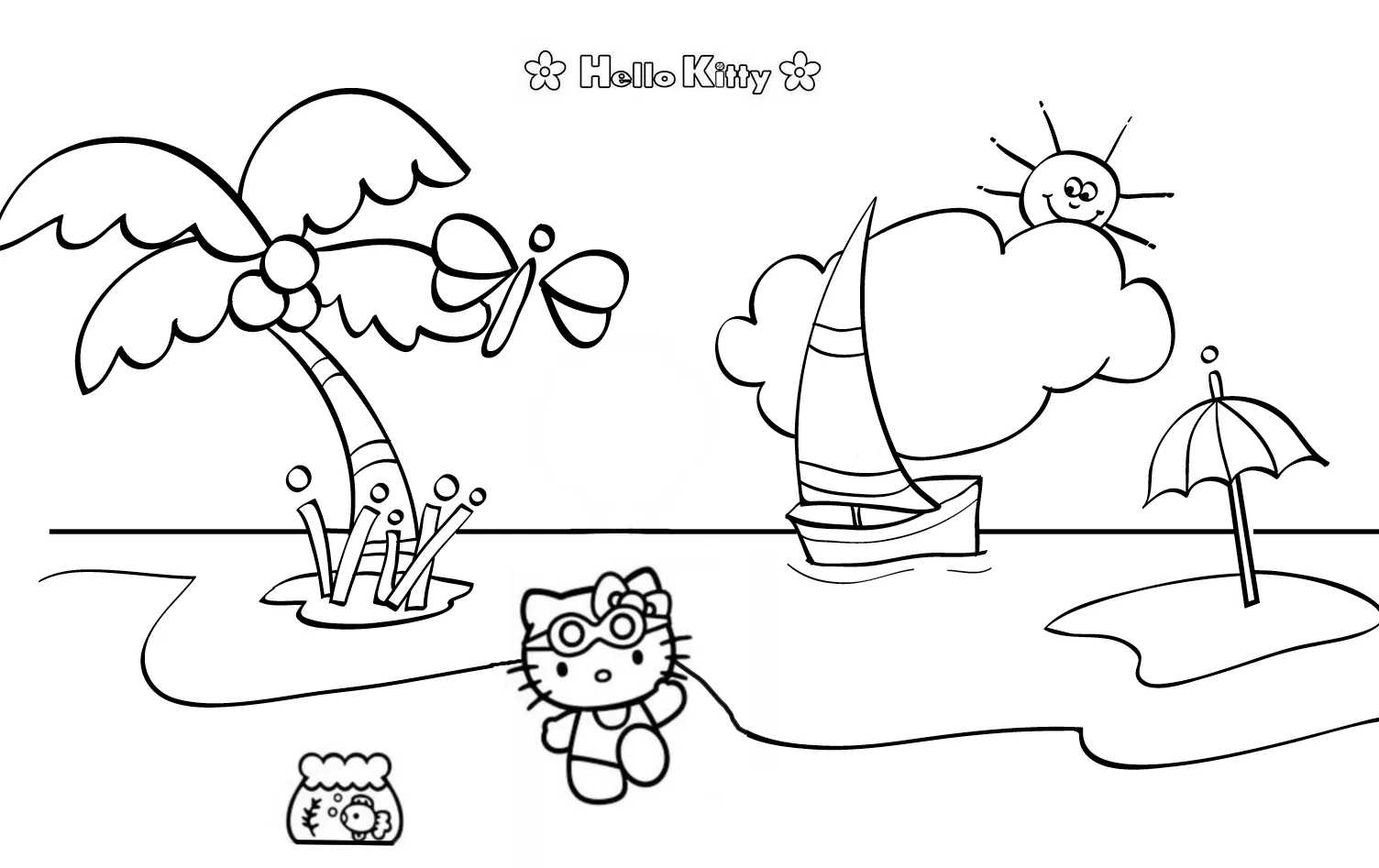 Dibujos de Hello Kitty en la playa - Imagui