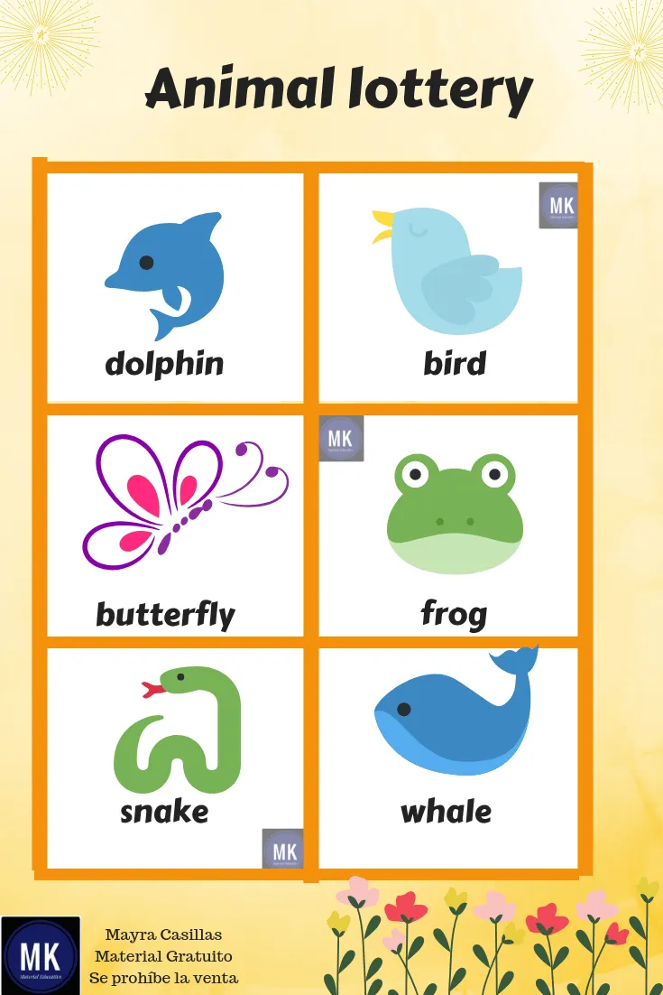 Loteria en inglés para imprimir gratis - Imagui