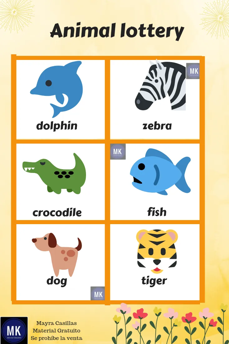 Loteria en inglés para imprimir gratis - Imagui