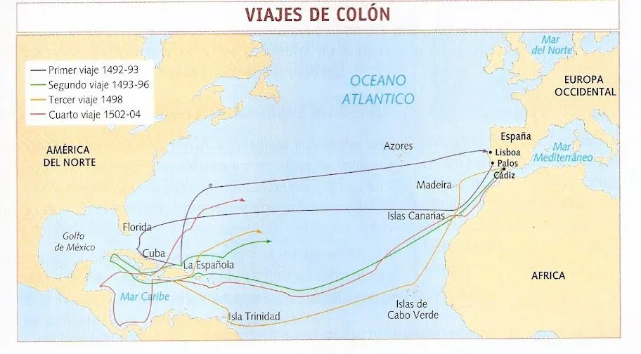 Mapas de viajes de colon - Imagui