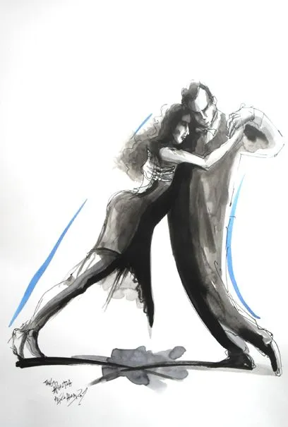 Parejas de tango para colorear - Imagui