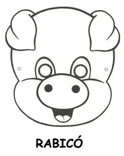 Mascaras de animales dela granja para colorear - Imagui