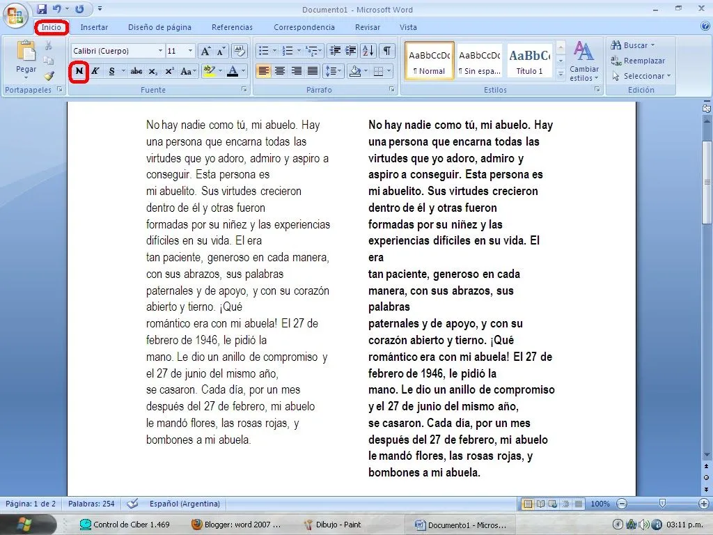 Inicio de word - Imagui