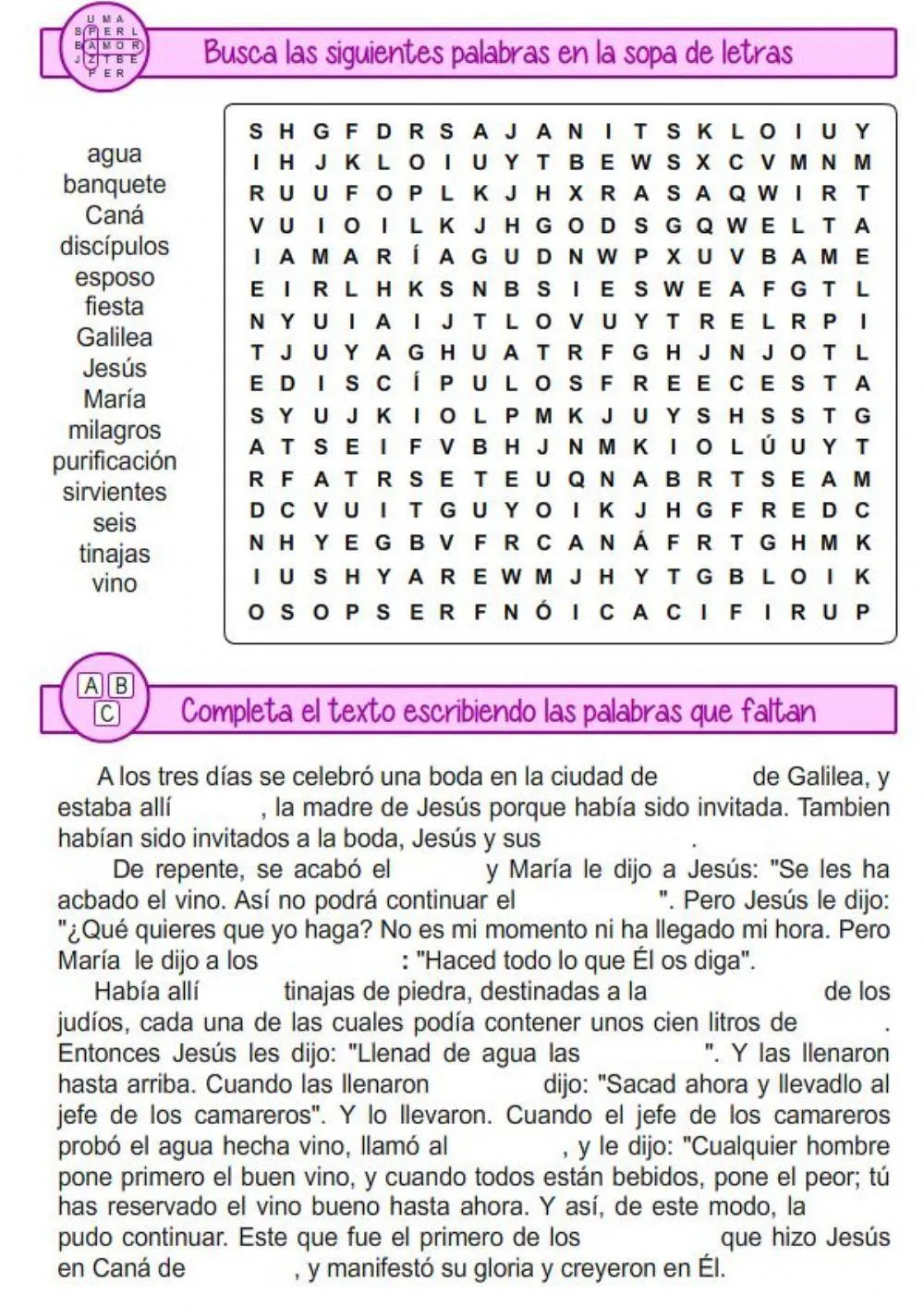 Sopa de letras para bodas - Imagui