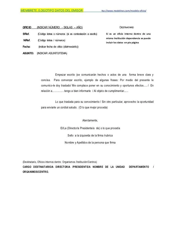 Modelo de oficios - Imagui